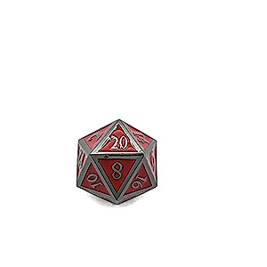 Red Metal D20 F*** Dice Critical Fail F 20 Sided Die Set DND Black Red Gunmetal Color Number for Role Playing Game Dungeons and Dragons D&D Pathfinder Shadowrun and Math Teaching