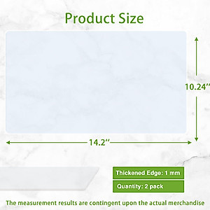 Janeart Clear Silicone Mat for Kitchen Counter, 10.24”x 14.2”(1MM) Non-slip Countertop Protector Liner, Small Non-Stick Baking Mat, Heat Resistant Placemat for Pastry, Translucent(2/Pack)