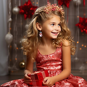 Christmas Earrings for Women,Snowman Earrings Xmas Snowman Drop Dangle Earrings Acrylic Truck Tree Garland Red Green Earrings Festive Gifts Holiday Accessory (Snowman)