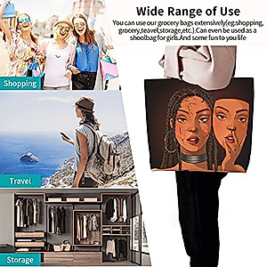 African woman Tote Bag,Large Shopping Shoulder Bag,Handbag for Women Halloween