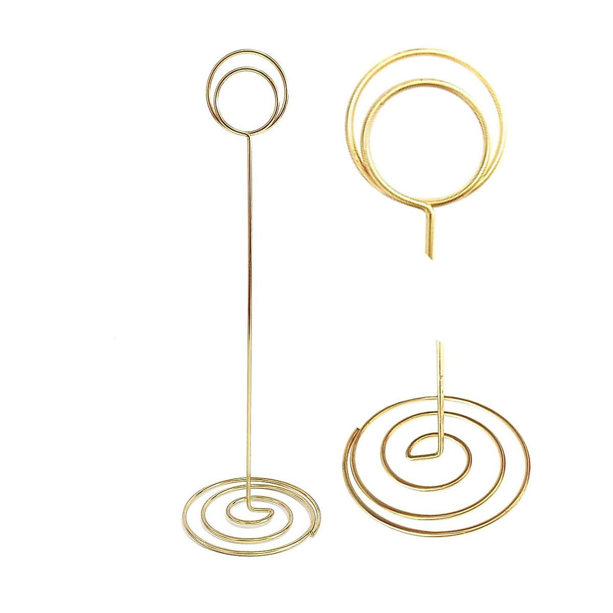 10 Pack 8.7 inch Table Number Place Card Holders, Picture Holder Photo Holder Clips, Memo Note Photo Stand.(Gold, 8 inchs)