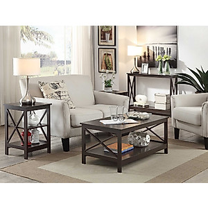 Convenience Concepts Oxford Coffee Table with Shelf, Espresso