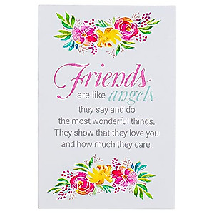 Friends are Like Angels Floral Pink 3 x 2 Mini Cardstock Bookmarks Pack of 24