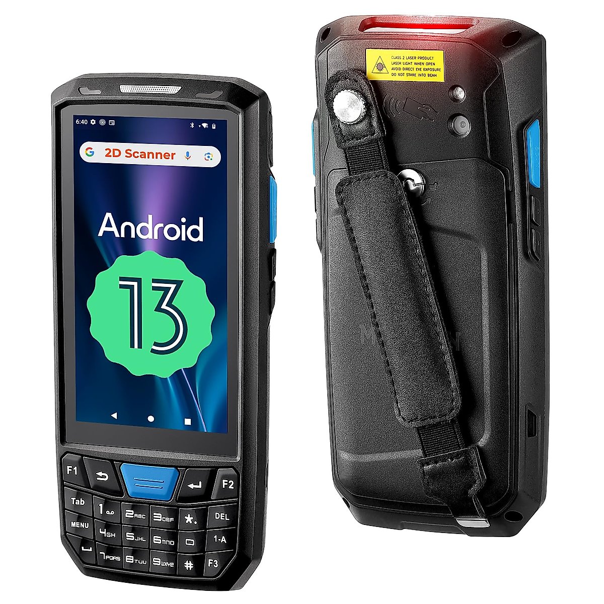 MUNBYN Android 13 PDA, 2024 Android Barcode Scanner 035Pro, 4GB+64GB Barcode Scanner with Keypad, Equip with Honeywell N6703 1D 2D QR Code Scanner, IP66 Inventory Scanner with Software for Warehouse