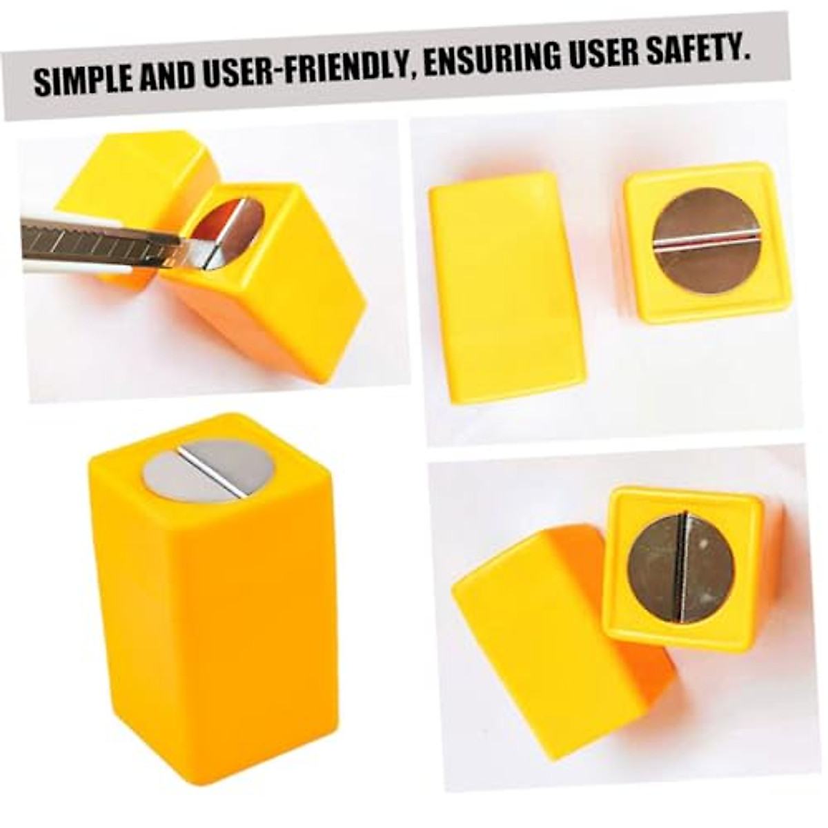 NULYLU 3pcs Boxes Safety Knife Folder Blade Yellow Abs