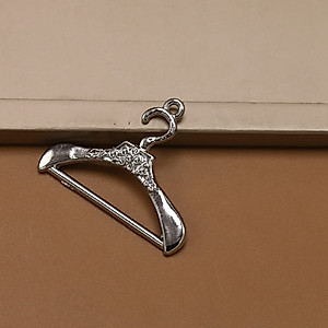 KESYOO 40Pcs Mini Hangers for Crafts Alloy Doll Hangers Miniature Hangers Pendant Charms DIY Jewelry Making Accessories for Necklace Bracelet Antique Silver