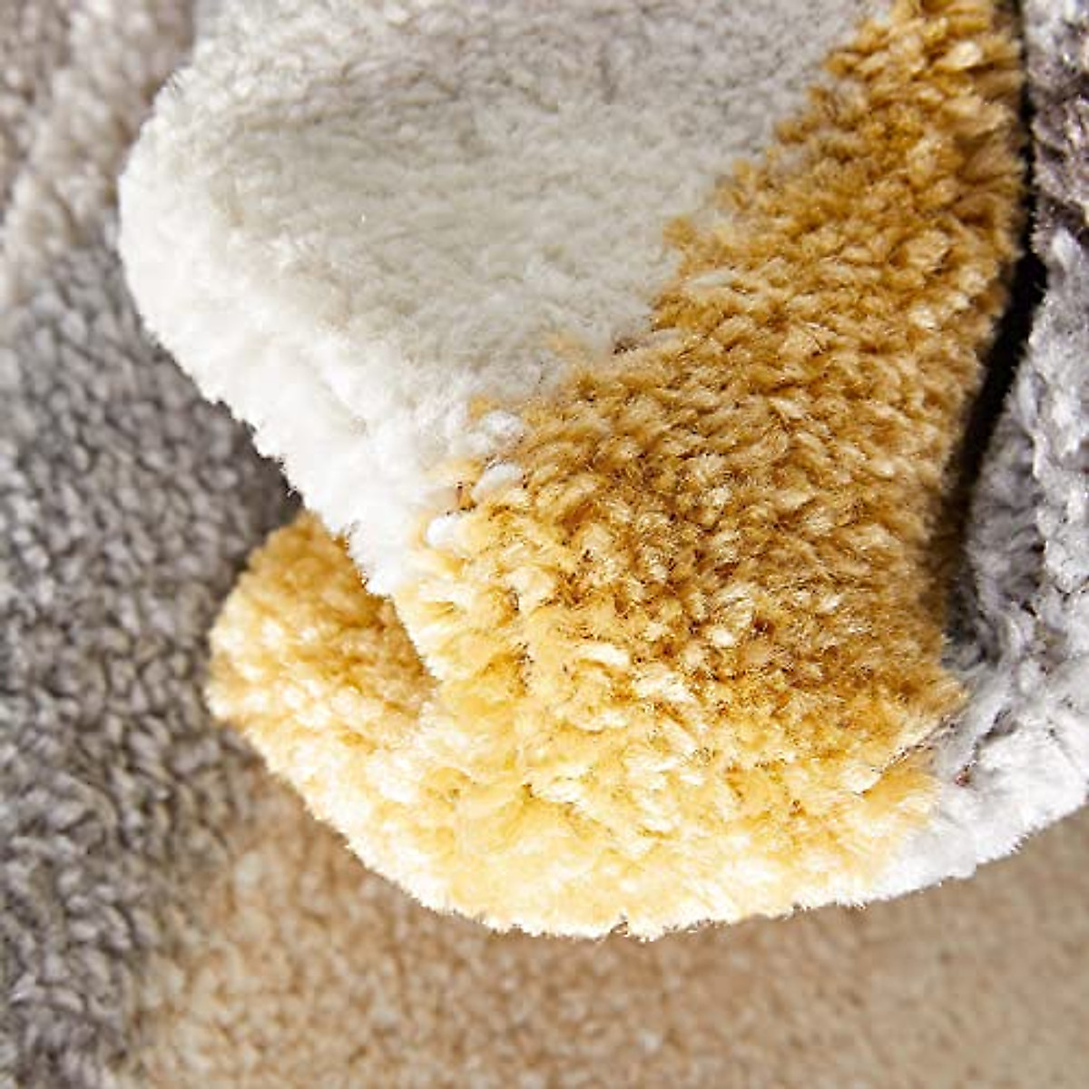 Well Woven Mystic Perla Gold Modern Geometric 5'3" x 7'3" Distressed Area Rug, 5 ft (3 in) x 7 ft (3