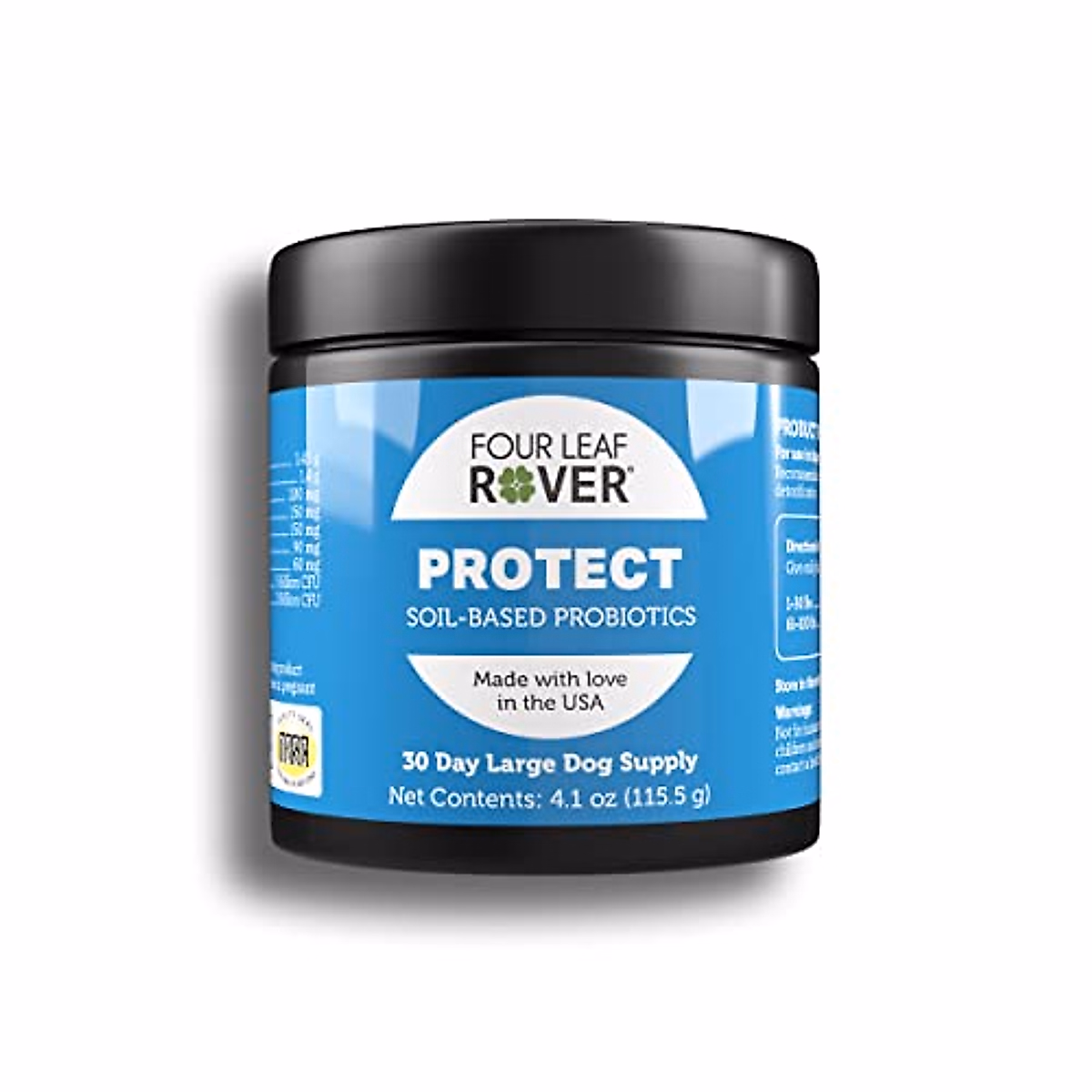 Four Leaf Rover Protect - Soil-Based Probiotics for Dogs with Food-Based Prebiotics for Gut Health and Immune Support - 12 to 60 Day Supply, Depending on Dog’s Weight - Vet Formulated