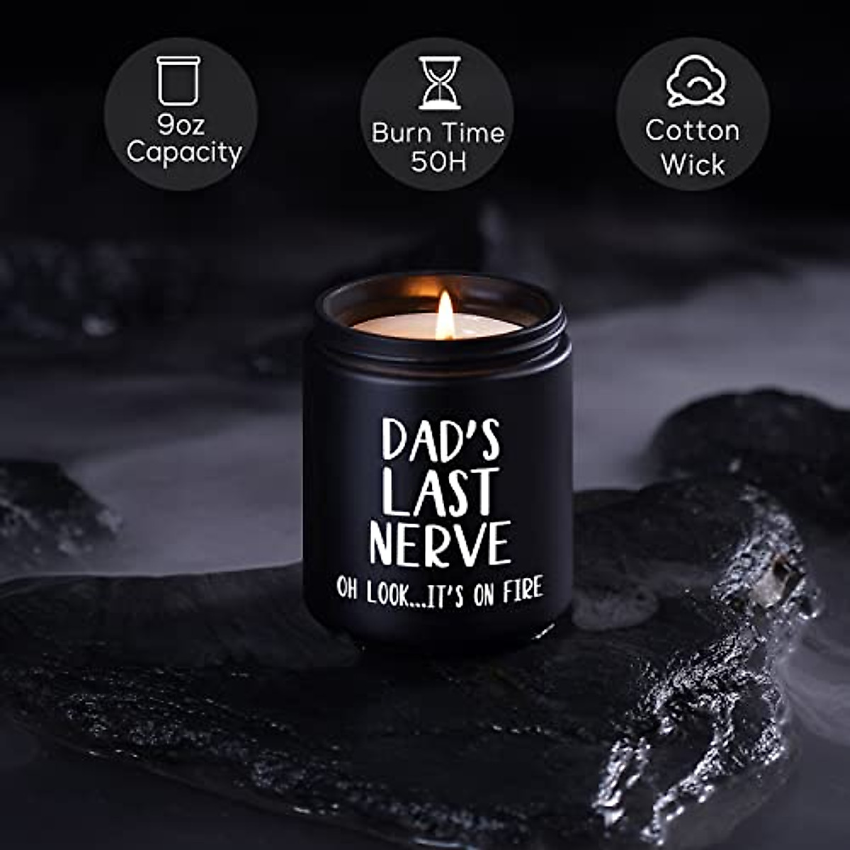 Miracu Manly Candles for Dad - Dads Last Nerve - Funny Dad Gifts, Dad Birthday Gifts from Daughter, Son - Relaxation, Fathers Day Relaxing Gifts for Dad, Father, Best Dad, Daddy - Bday Gifts for Dad