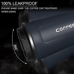 PHREKUDA Travel Mug Coffee Mug Coffee Tumbler with Seal Lid Spill Proof 12oz Stainless Steel Vacuum Insulated for Hot and Cold Coffee Tea Gifts for Birthday/Thanksgiving/Christmas (Blue 01, 1 Pack)