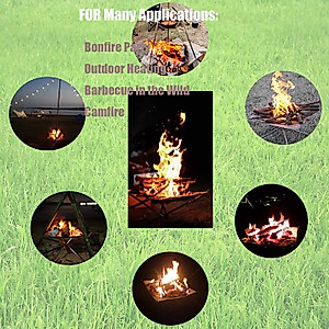 Finderomend Portable Fire Pit for Camping 22 Inch Mesh Collapsible Folding Fire Pit with Stainless Steel for Campfire, Outdoor, Camping and Travel- Include Carry Bag