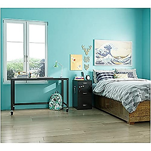 Hirsh Ready-to-Assemble 48-inch Wide Mobile Metal Desk Black