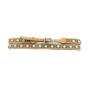 M&F Western Products M+F Medium Brown Turquoise Hat Band Hat Accessories