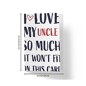 Karto Sweet and Funny Uncle Birthday Card, Large 5.5 x 8.5 Happy Birthday Uncle Cards, Birthday Card Uncle, Birthday Card For Uncle This Much Uncle