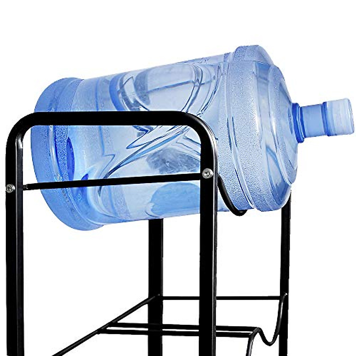 Water Cooler Jug Rack for 5 Gal Water Bottle, Water Bottle Rack, Water Bottle Holder, 4-Tier Heavy Duty Water Bottle Holder Storage Rack for 5 Gallon Water Dispenser, Nano Steel, Space Saver (Black)