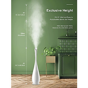 Humidifier, 5L Floor Humidifiers for Large Room with Remote Control, Cool Mist Humidifiers with Oil Diffuser Tray, Smart Humidity Last up to 50 Hours