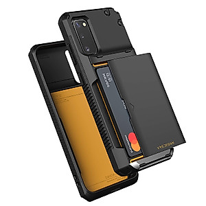 VRS DESIGN Damda Glide Pro Phone Case for Galaxy S20 (not FE), with [4 Cards] [Semi Auto] Premium Sturdy Credit Card Slot Wallet for Samsung Galaxy S20 Case 6.2 inch(2020) Black