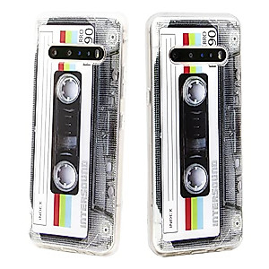 TNCYOLL Compatible with LG V60, LG V60 ThinQ Case Slim Dual Cool Retro Cassette Music Shockproof Bumper Protective Soft Phone Cases Cover for LG V60 ThinQ