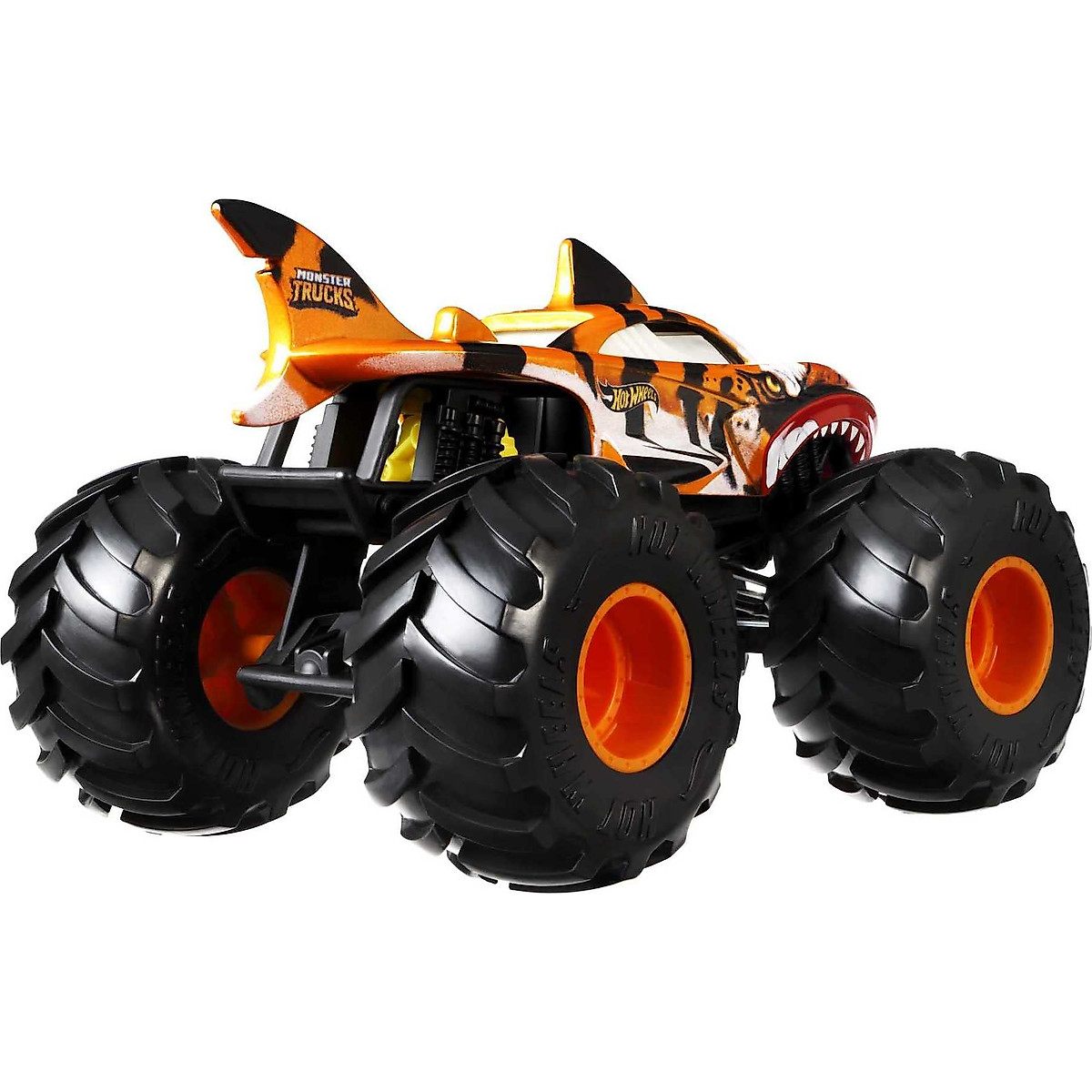Hot Wheels Toy Monster Trucks, 1:24 Scale Die-Cast Tiger Shark, Oversized Play Vehicle for Kids & Collectors