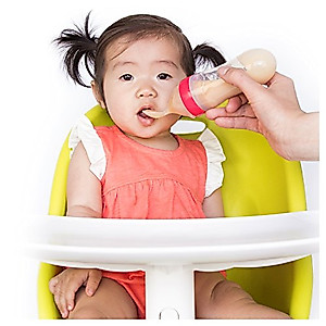 Nuby Garden Fresh Silicone Squeeze Feeder with Spoon and Hygienic Cover, Colors May Vary