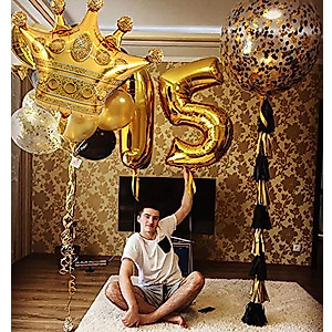 Kunggo Gold 75th Birthday wedding anniversary Party Decorations Supplies,Gold Number 75 Foil Mylar Balloons Latex Balloons Decoration,Funny sweet 75th Birthday for WomenMen.