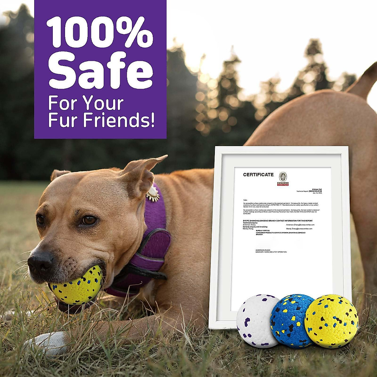 Kimee Dog Balls Tennis Ball Toys Dog Toys for Aggressive Chewers Durable Teething Chew Toys Water Toy Fetch Balls for Large Medium Small Dog and Puppies (4 Balls)