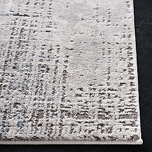 SAFAVIEH Craft Collection Area Rug - 9' x 12', Grey & Blue, Modern Abstract Design, Non-Shedding & Easy Care, Ideal for High Traffic Areas in Living Room, Bedroom (CFT874F)