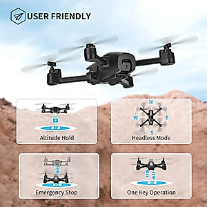 TENSSENX GPS Drone with 4K Camera for Adults, TSRC A6 Foldable RC Quadcopter with Auto Return, Follow Me, Optical Flow, Waypoint Fly, Circle Fly, Headless Mode, Altitude Hold, 46 Mins Flight Time