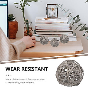 ARTIBETTER 15pcs Rattan Ball Wicker Ball Decorative Ball Vase Fillers Sphere Orbs Christmas Tree Ornaments Wedding Centerpieces Home Patio Garden Hanging Decoration Grey 5cm