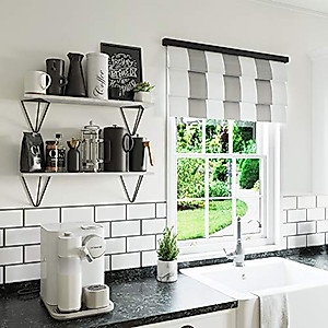 Wallniture Colmar White Floating Shelves for Wall Storage, Bathroom Shelves Wall Mounted Set of 2, 24 Inch Wood Geometric Triangle Shelf