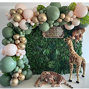 Sage Green Balloons Double Stuffed Balloons Garland Different Sizes 18 12 5 Inch Olive Green Balloons Jungle Green Balloon Arch Kit for Birthday Safari Baby Shower Gender Reveal Bridal Boho Party