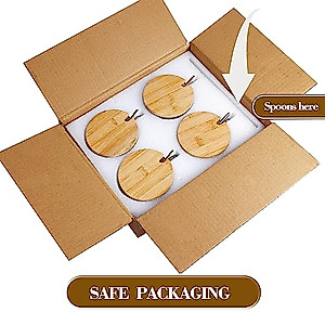 4 Pcs Vintage Glass Coffee Mugs, Overnight Oats Containers with Lids and Spoons, 14oz Clear Glass Tea Cups, Cute Coffee Bar Accessories, Iced Coffee Glasses, Ideal for Cappuccino, Tea, Latte, Oats