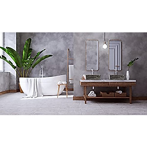 KGAR Ceramic Vessel Sink Rectangle Bathroom Sink Above Counter 16'' x 12'' Porcelain Sink Bowl, Slate Gray