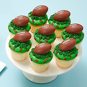 DECOPAC 3D Football Rings, Cupcake Decorations, Food Safe Cake Toppers – 24 Pack, Multicolor