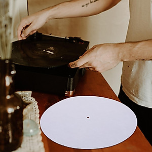 Turntable Mat Dj Slipmats White 30 X 30 X 0.2cm Anti-Static Felt Mat for Record Player