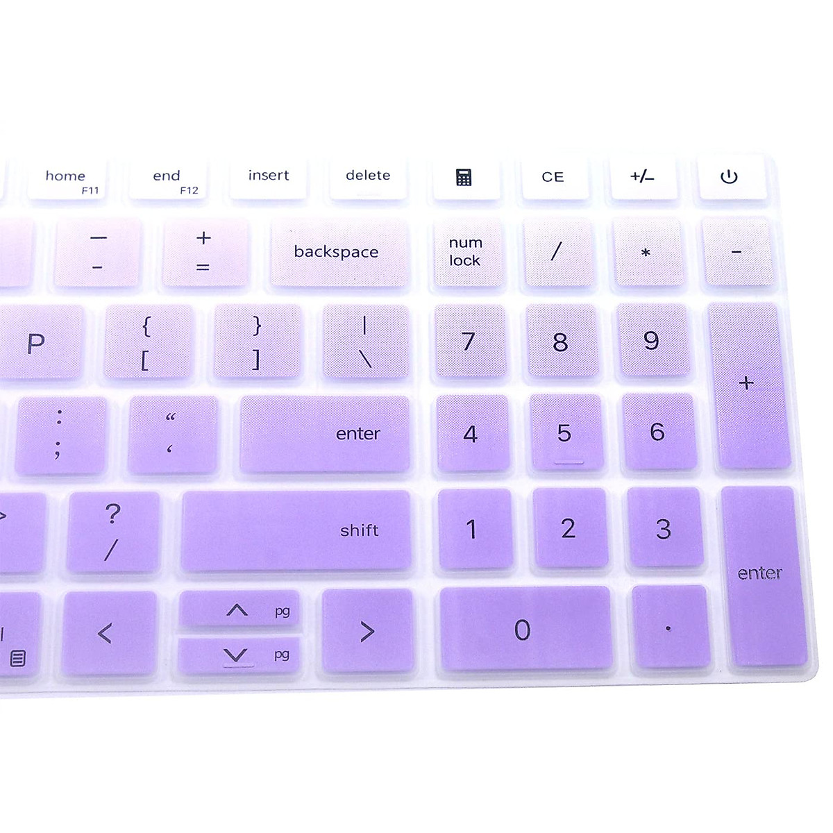 Keyboard Skin Compatible for 2022 2021 Dell Inspiron 15 5510 5515 5518 7510 3510 3511 3515, Inspiron 16 7610, Dell Vostro 15 3510 5510 5515, Latitude 3520 (Ombre Purple)