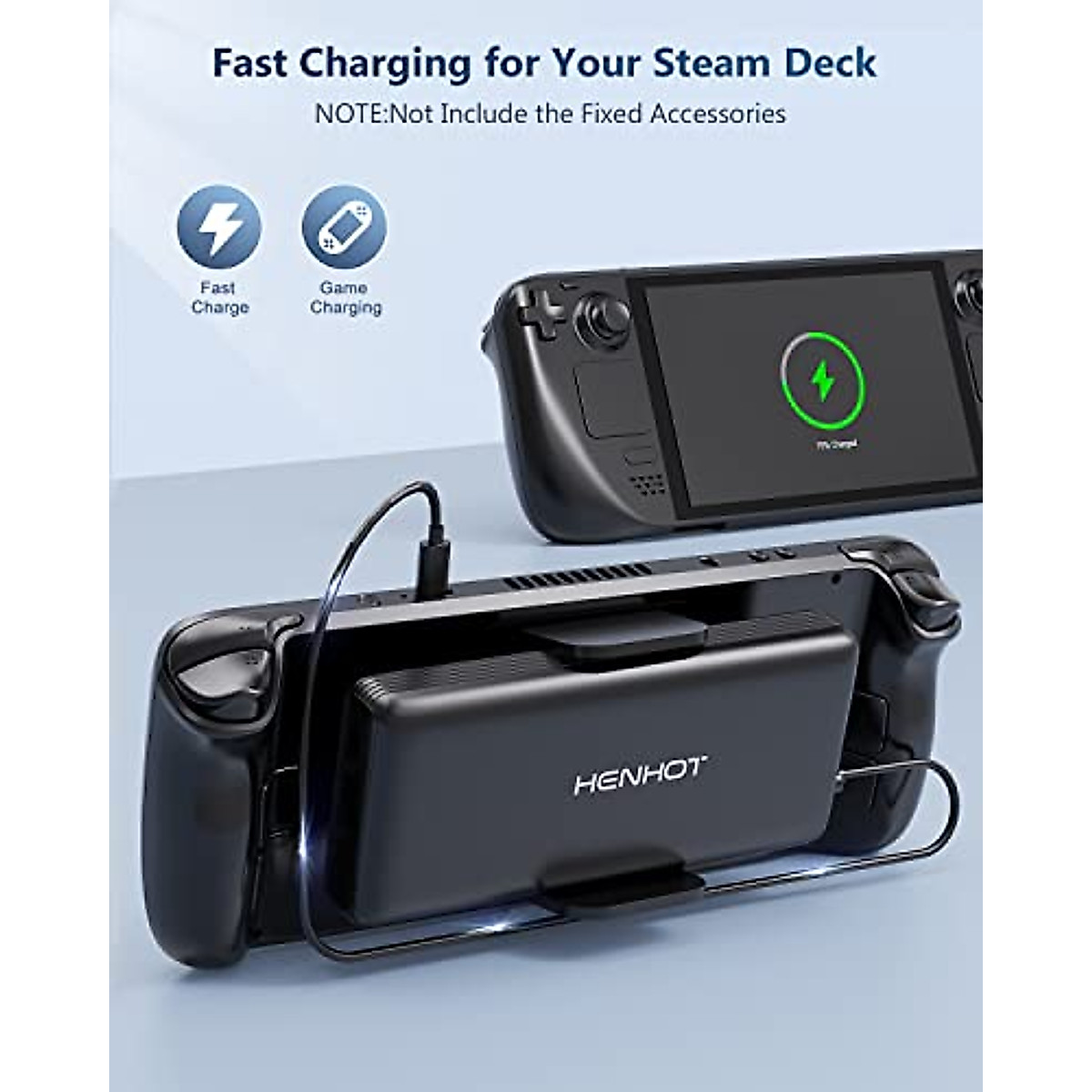 HenHot Power Bank, 65W 20000mAh Laptop Portable Charger - Fast Charging USB C PD 3.0 External Battery Pack Compatible with MacBook, Steam Deck, iPad, iPhone 14/13/12 Pro Max, Galaxy, Google Pixel