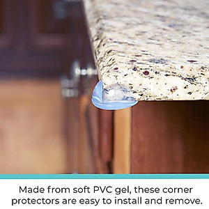 Toddleroo by North States Gel Corner Protectors | Safeguard Sharp Corners for Home Safety | Baby proofing with Confidence (4-Pack, Clear)