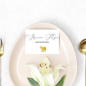 ARK Creation 50 Wedding Meal Stickers for Place Cards - Place Card Menu Choices - Wedding Meal Choice Stickers (Gold, Beef)