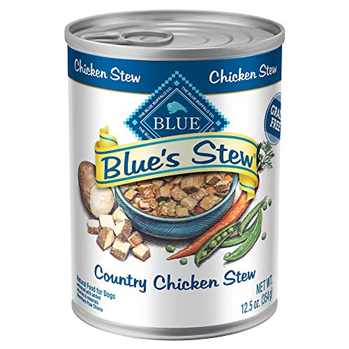 Blue Buffalo Blue's Stew Natural Adult Wet Dog Food, Chicken Stew 12.5-oz can (Pack of 12)