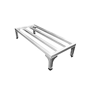SHOPCraft Heavy Duty Aluminum Dunnage Rack, 20” X 48” X 7.5” Industrial Grade Aluminum Storage Rack, Commercial Food Service Storage Rack