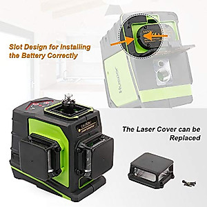 Huepar 3D Self-Leveling Laser Level 3x360 Red Cross Line 100Ft Three-Plane Leveling and Alignment Laser Level Tool -Two 360° Vertical and One 360° Horizontal Line -Magnetic Pivoting Base GF360R