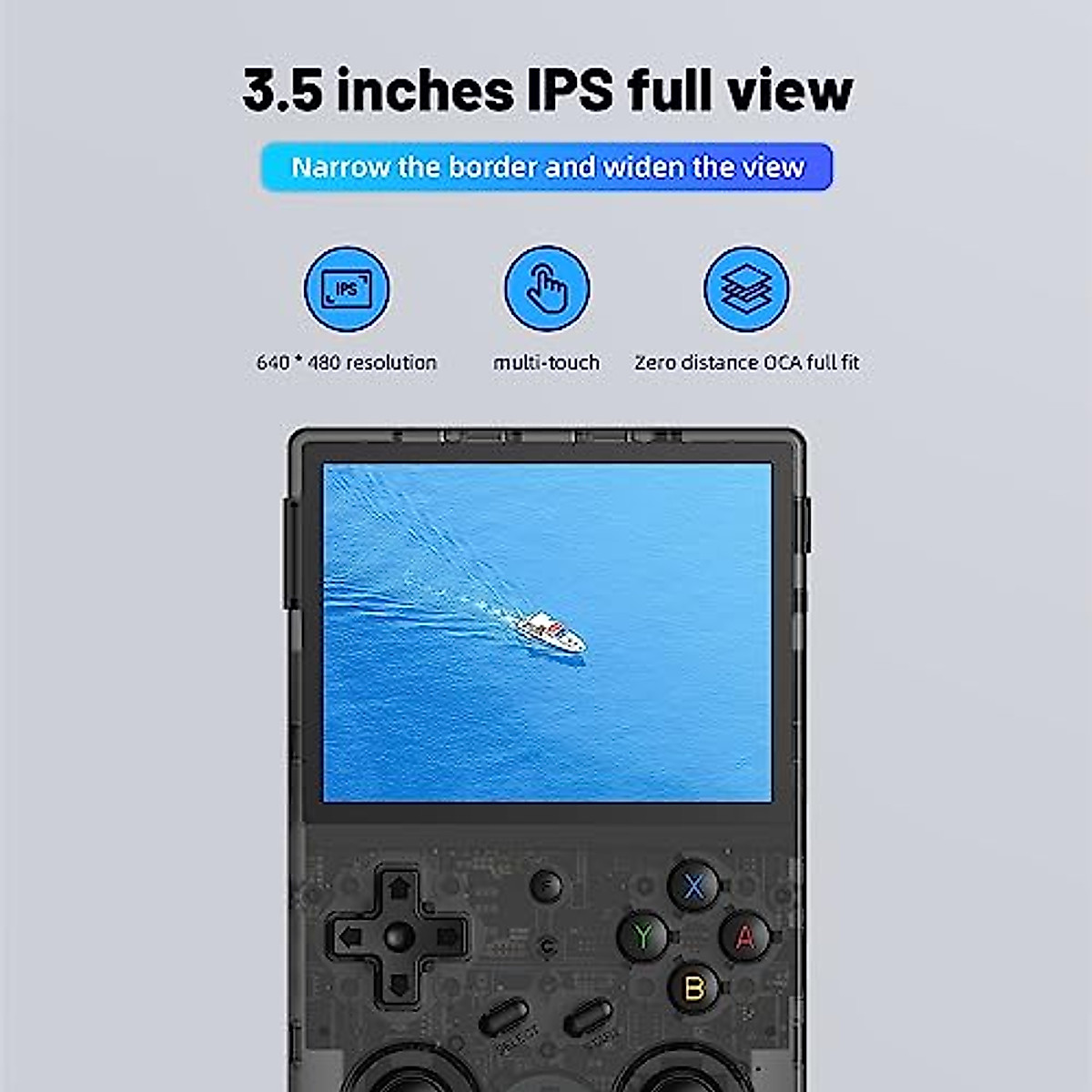 Daxceirry RG353VS Retro Handheld Games Console 3.5" IPS Screen Linux System RK3566 64 bit WIFI Bluetooth Video Player Pre-Installed 4452 Games Supports Wired Handle (DXR-RG353VS-Black T)