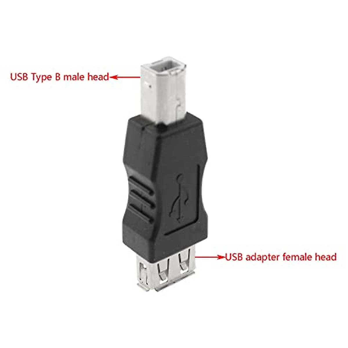 DGZZI USB 2.0 AF/BM Adapter 2PCS Type A Female to USB B Print Male Adapter Converter, Supports Data Transfer and Charging
