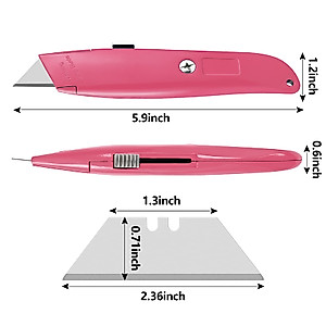 DIYSELF 2Pack Utility Knife Box Cutter Retractable and 100Pack Box Cutter Blades