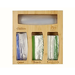 Jaza Goods | Ziplock Bag Storage Organizer and Dispenser for Kitchen Drawer | Wall Mountable | Compatible with Gallon, Quart, Sandwich & Snack Size Bags