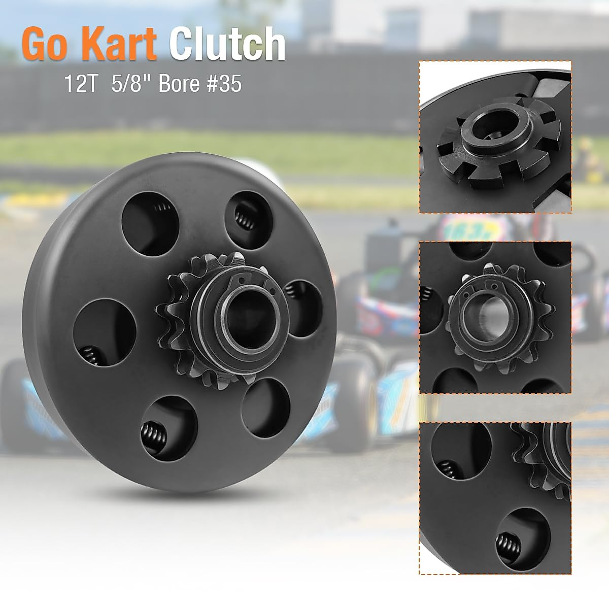 Kekadmai Mini Bike Clutch 5/8'' Bore 12 Tooth for #35 Chain, Centrifugal Clutch 12T for Go Kart/Minibike Engine Up To 8 HP (5/8" Bore 12 Tooth)