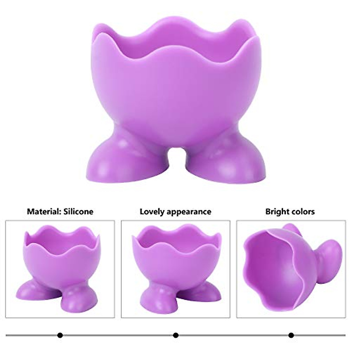 Amosfun 5Pcs Egg Boiled Holder Cups Cup Eggs for- Silicone Egg Cup Holders Boiled Egg Serving Cups (Random Color)