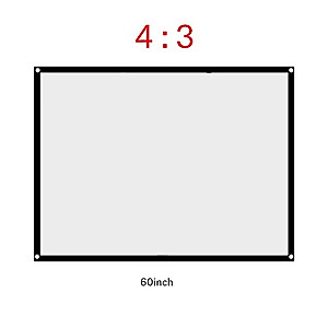 Projection Curtain, Portable WrinkleFree White Synthetic Polyester Fabric Projection Screen for Outdoor Cinema (60 inches)