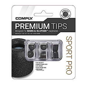 Comply Sport Pro Memory Foam Earphone Tips for B&O (Medium, 3 Pairs), Black
